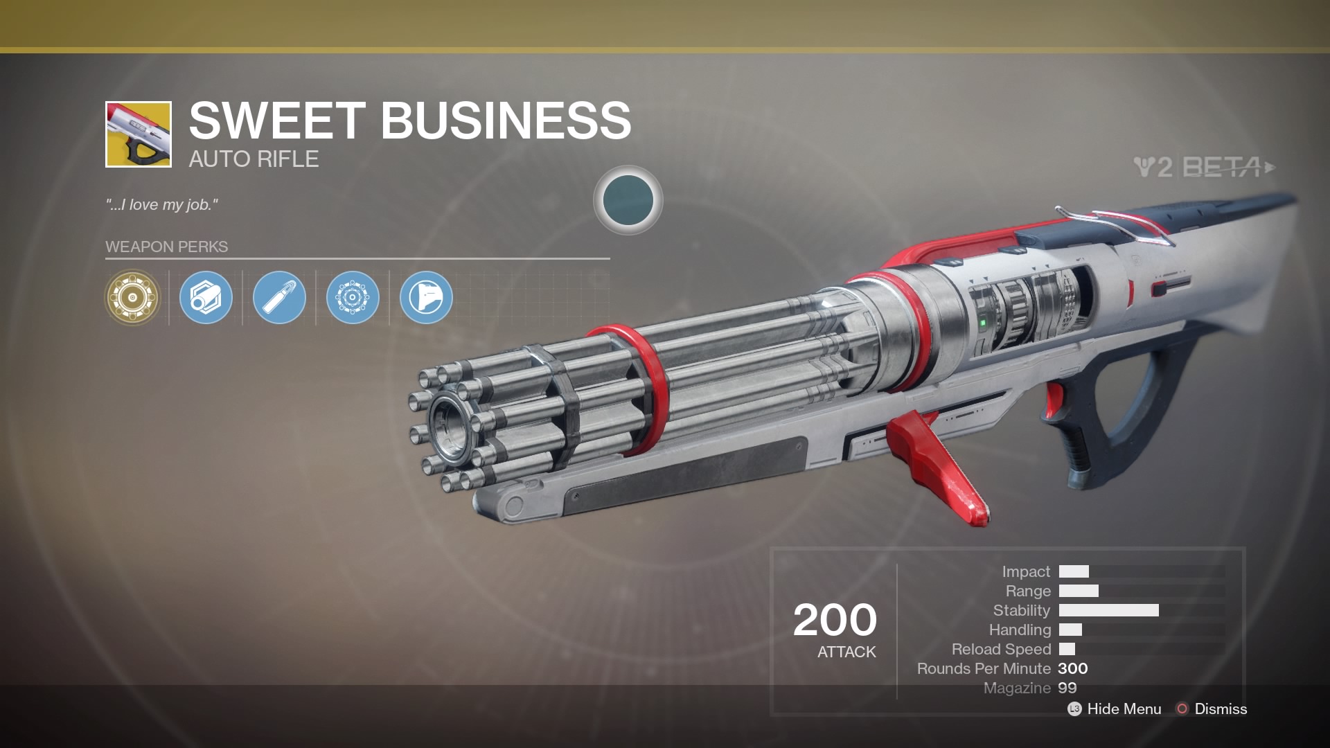 Sweet Business - Beta Armory - Archived - Destiny | lowlidev