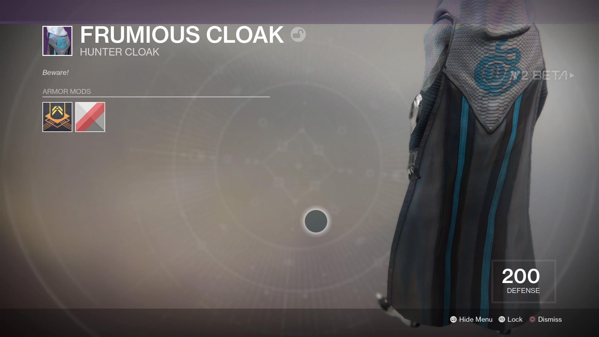 Frumious Cloak - Beta Armory - Archived - Destiny | lowlidev