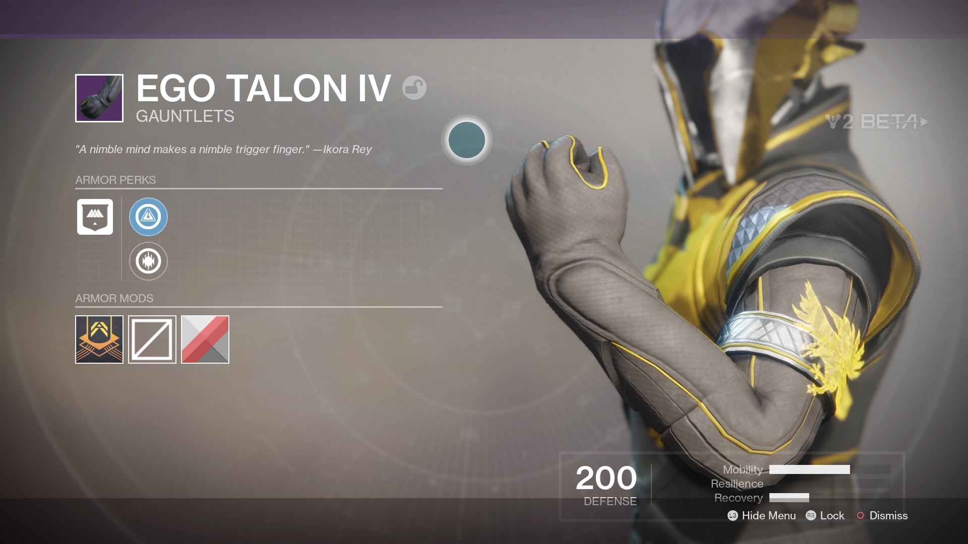 Ego Talon IV - Beta Armory - Archived - Destiny | lowlidev